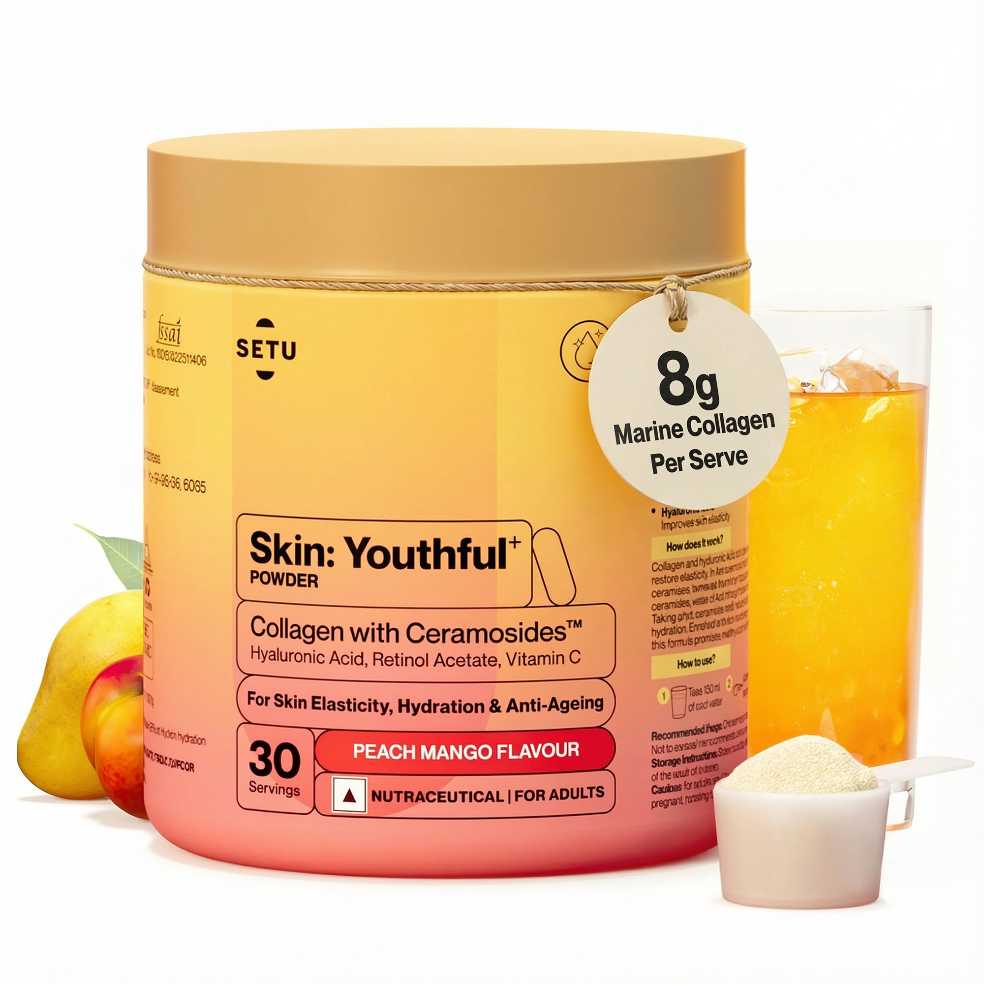 Skin Youthful: Marine Collagen with AQUACOL (Delicious Peach Mango ...